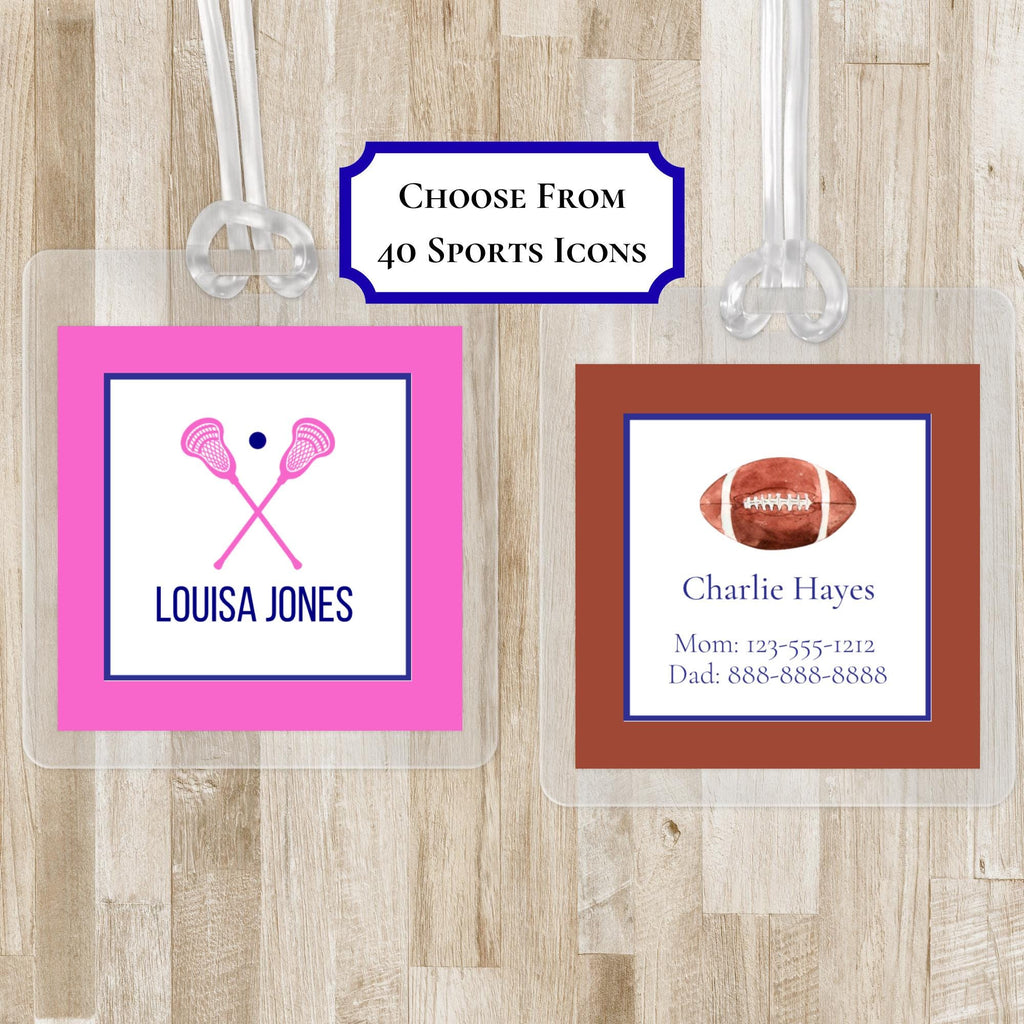 Sports Bag Tag for Kids | Choose from 40 Sports Icons | Personalized L ...